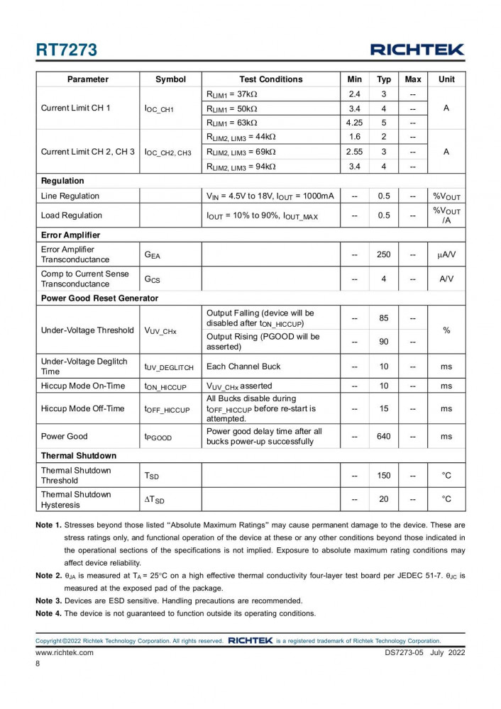 RT7273 datasheet page 8