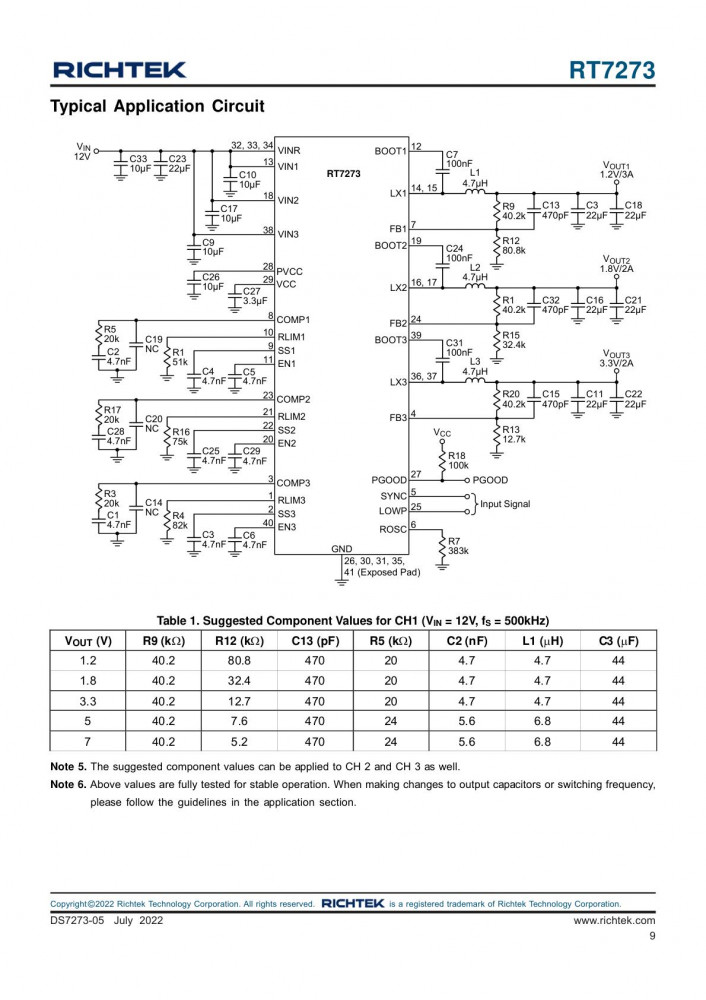 RT7273 datasheet page 9