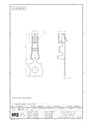 HRS GT8-2428SC(70) Rectangular Connector Contacts