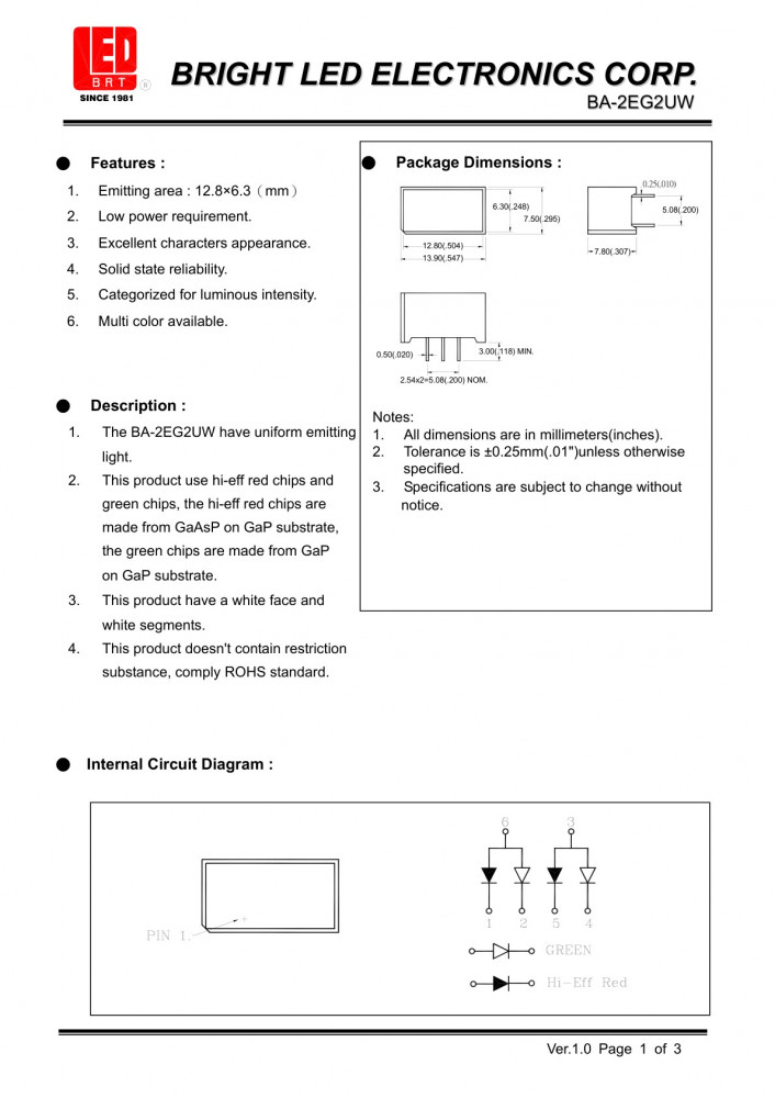 BA-2EG2UW datasheet page 1