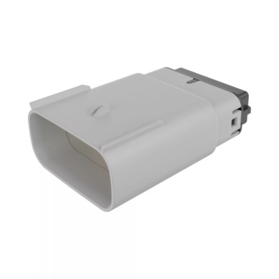 MX150 Mat-Sealed Male Connector Assembly, Dual Row, 16 Circuits, Keying Option D, without Connector Position Assurance, Stone Gray for sale