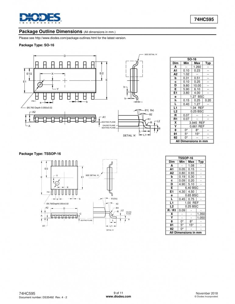 74HC595T16-13 datasheet page 9