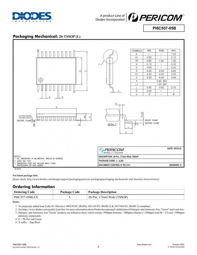 PI6C557-05BLE datasheet page 9