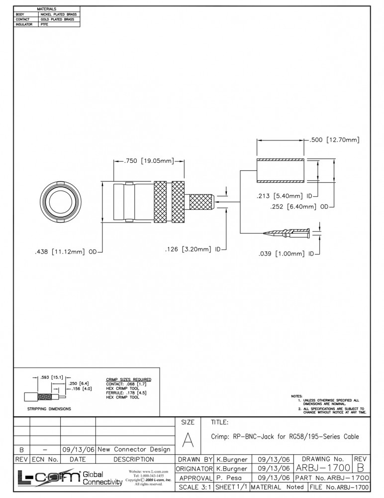 L-com ARBJ-1700 technical drawing preview