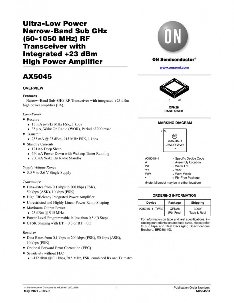 AX5045 document page 1