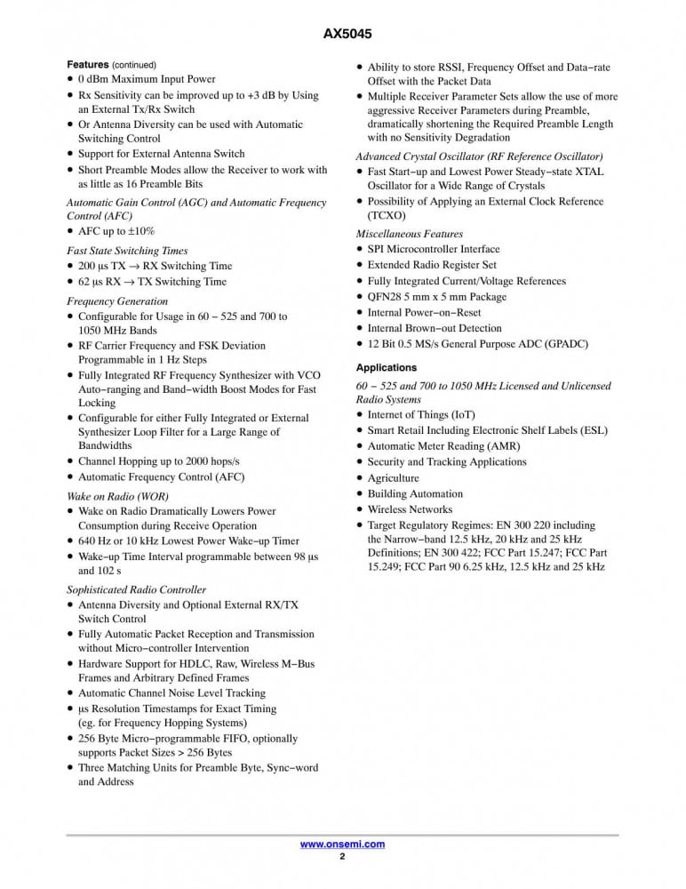 AX5045 document page 2