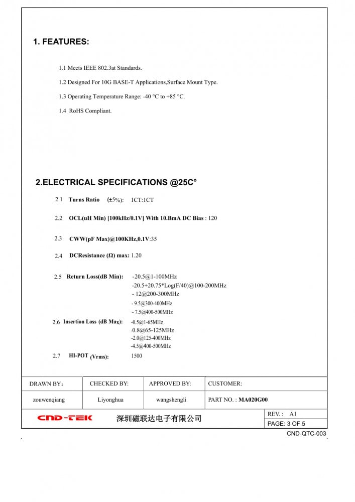 MA020G00 approval specification page 3