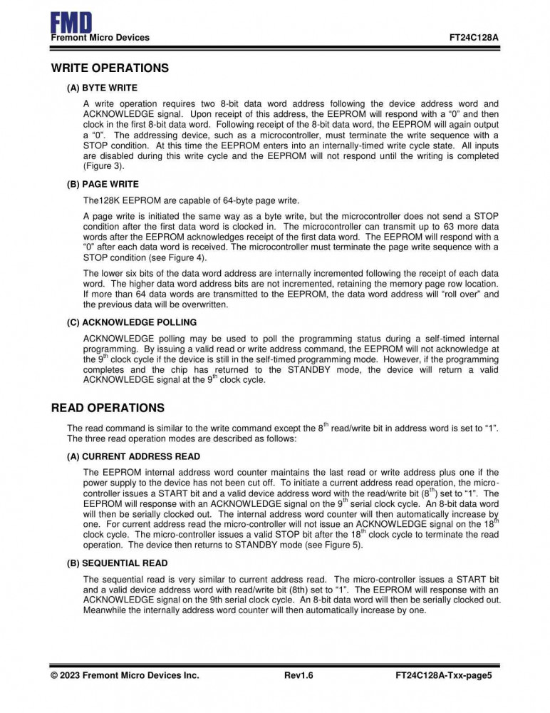 FT24C128A datasheet page 5