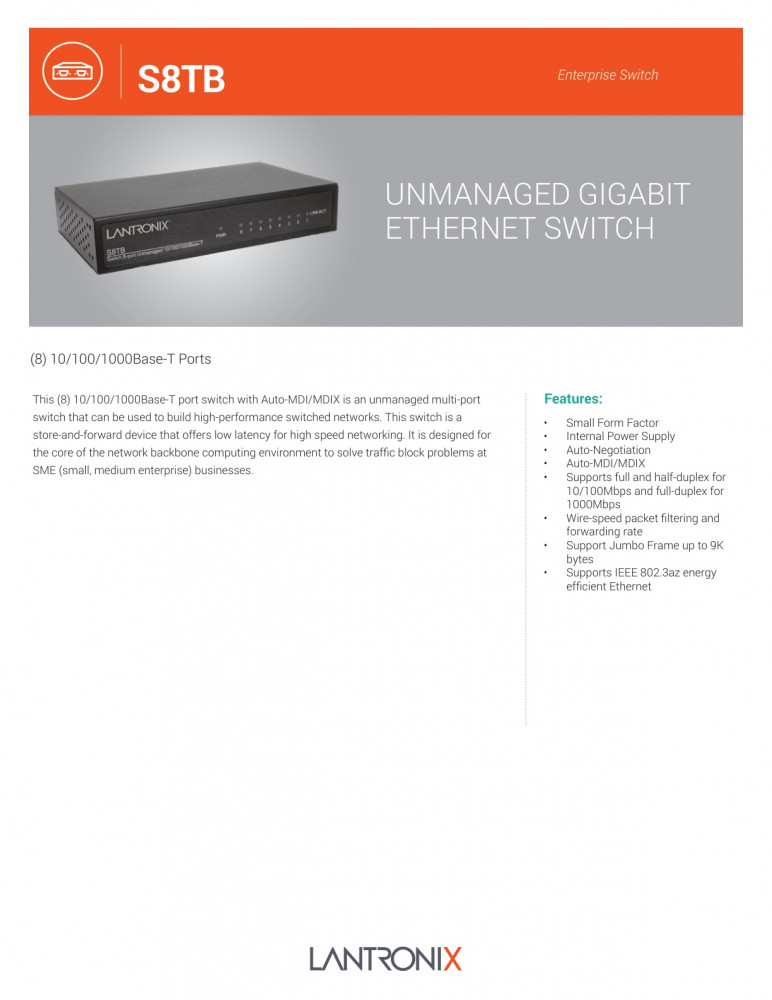 S8TB product document, page 1