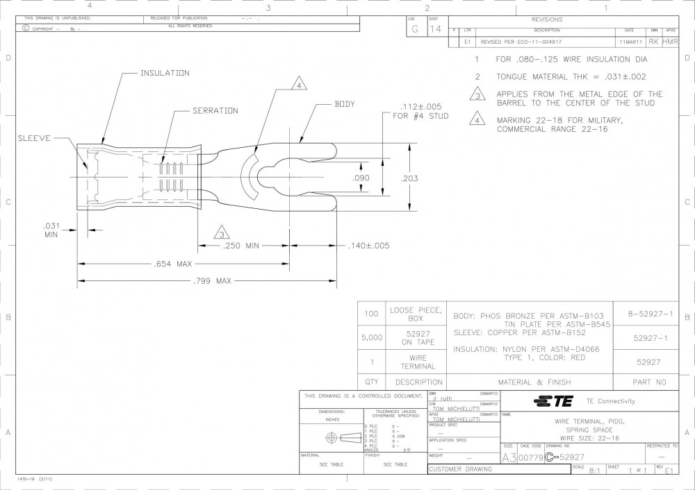 TE Connectivity 8-52927-1 technical drawing preview
