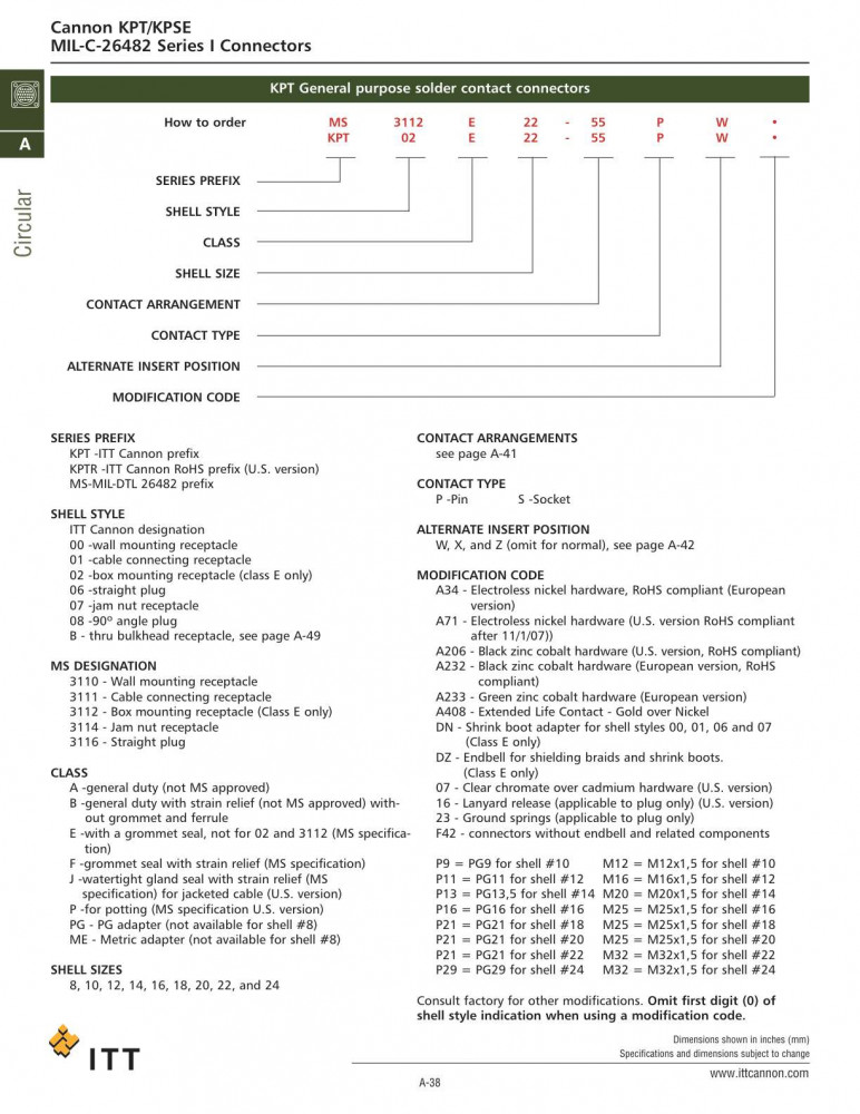 ITT CANNON KPT/KPSE document page 4