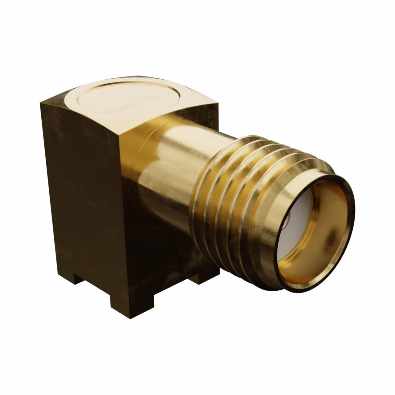 SMA Jack, Right-Angle, PCB Receptacle, Surface Mount, Brass Body, Gold (Au) Plated, Tray, 50 Ohms for sale