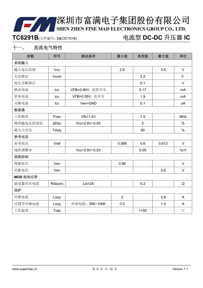 TC6291B datasheet page 6