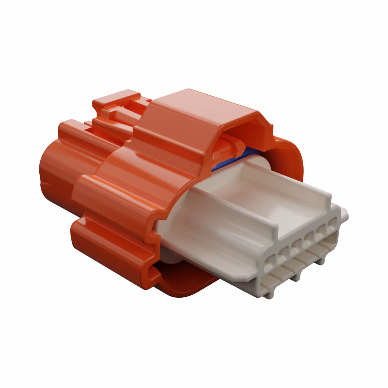 Squba Sealed Receptacle Assembly, 1.80mm Pitch, Single Row, 8 Circuits, Orange
