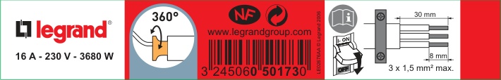 Legrand 050173 product documentation image