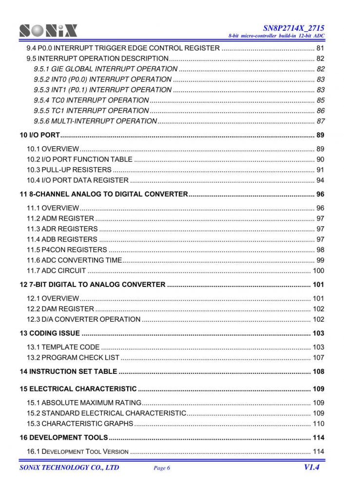 SN8P2714X_2715 manual page 6