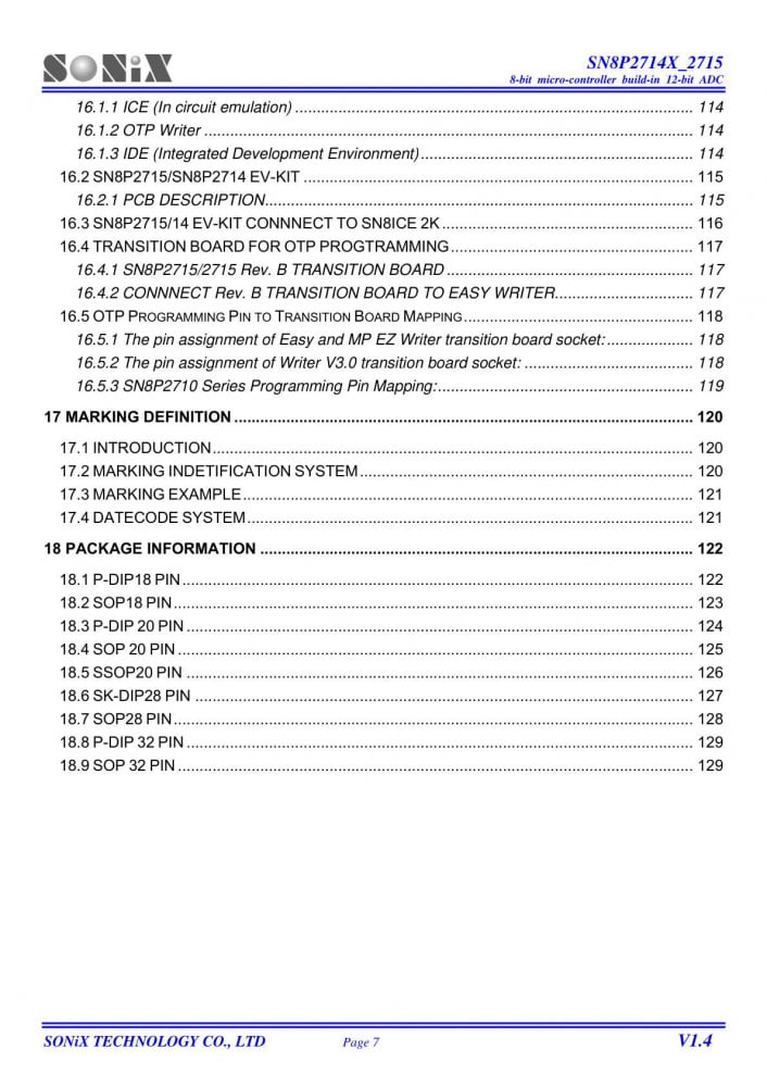 SN8P2714X_2715 manual page 7
