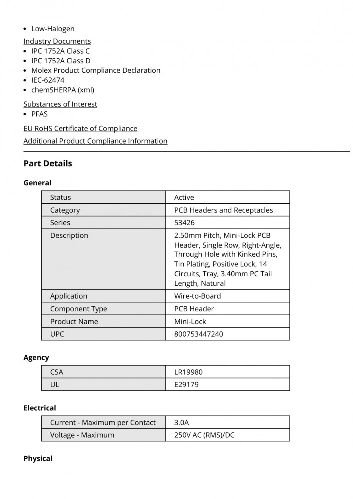 MOLEX 534261410 technical document preview, page 2