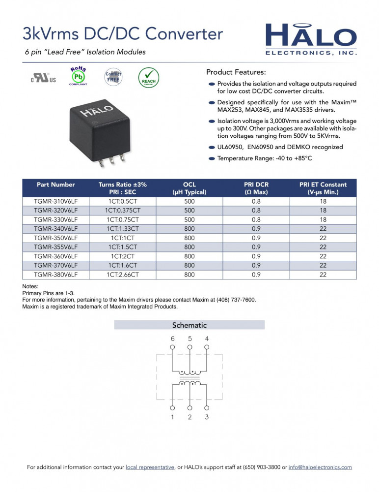 TGMR isolation module datasheet page 1