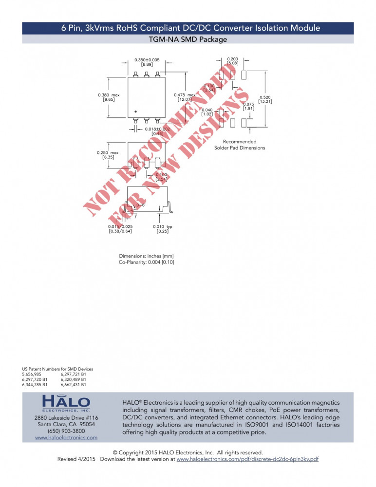 TGMR isolation module schematic and SMD information