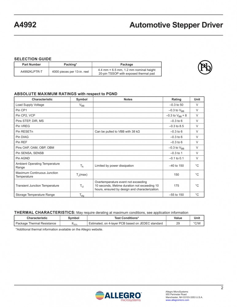 A4992 datasheet page 2