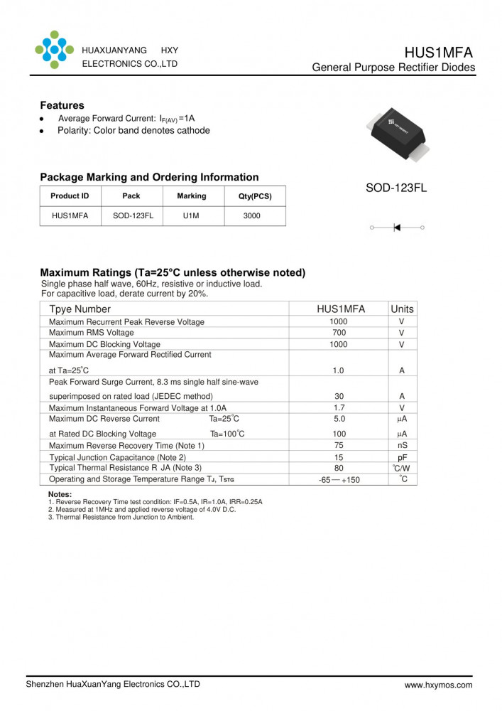 HUS1MFA datasheet page 1