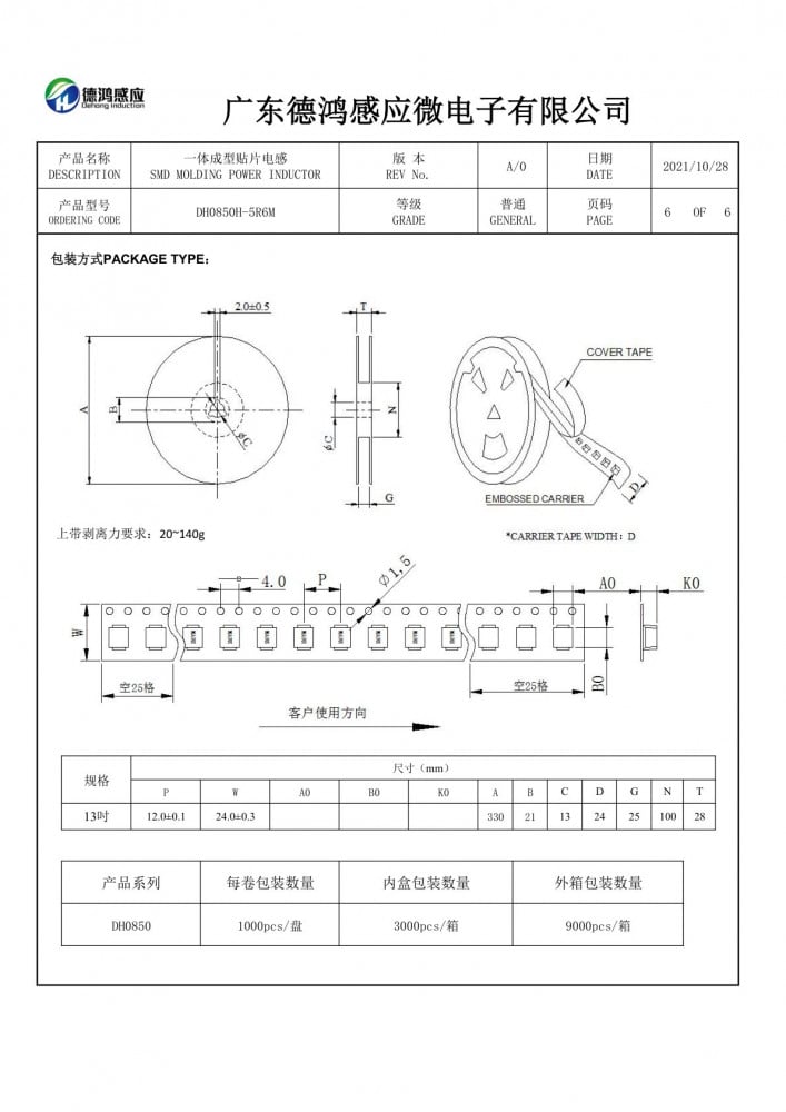 DH0850H-5R6M approval document page 7