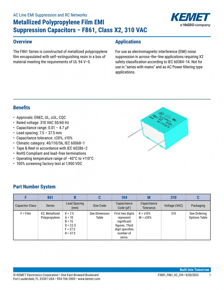 F861 datasheet page 1