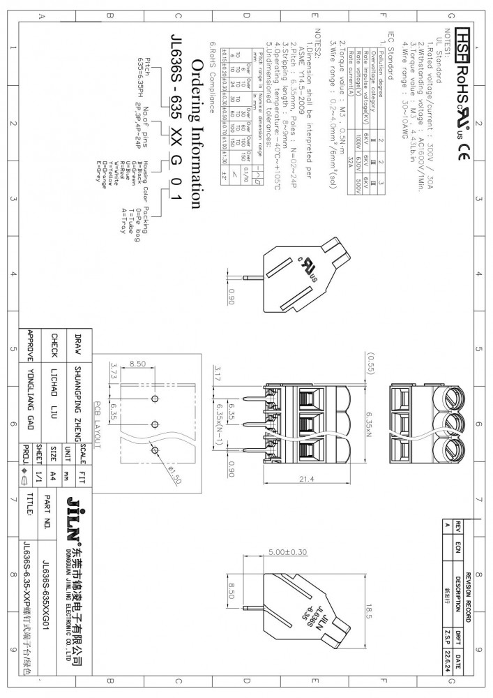 JL636S-63503G01 technical document preview