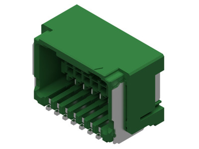 1.25mm Pitch, Micro-Lock Plus PCB Header, Dual Row, Right-Angle, Surface Mount, Tin-Bismuth Plating, Positive Lock, 16 Circuits, Green