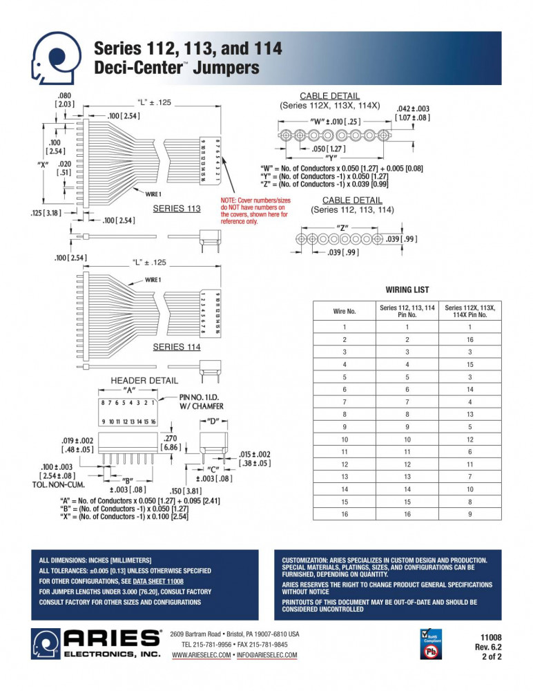 Aries Electronics 11008 datasheet page 2