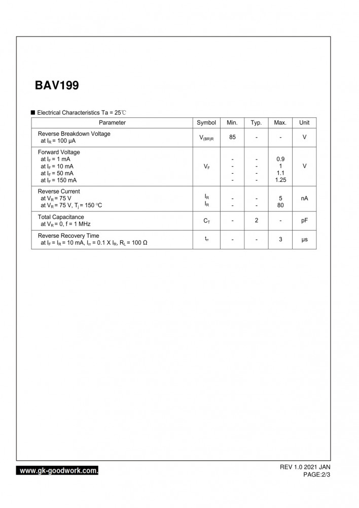 GOODWORK BAV199 datasheet page 2