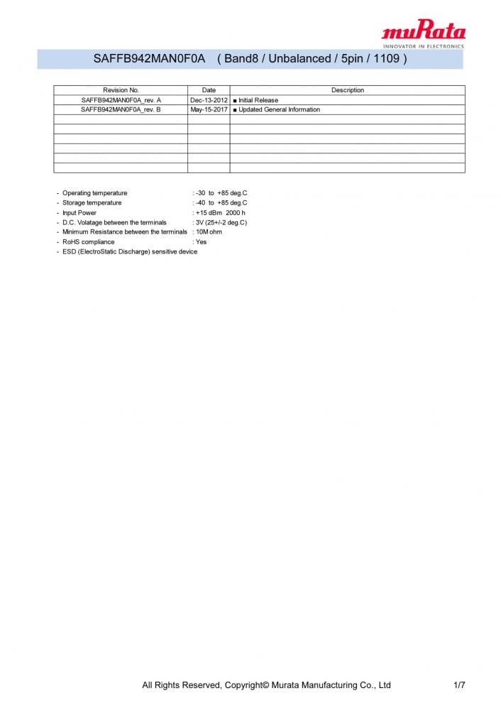 SAFFB942MAN0F0AR1X datasheet page 2