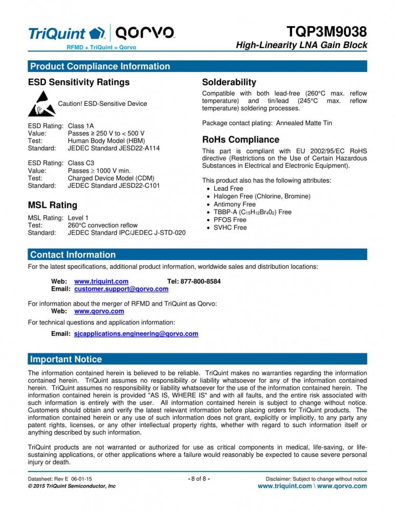 TQP3M9038 datasheet page 8