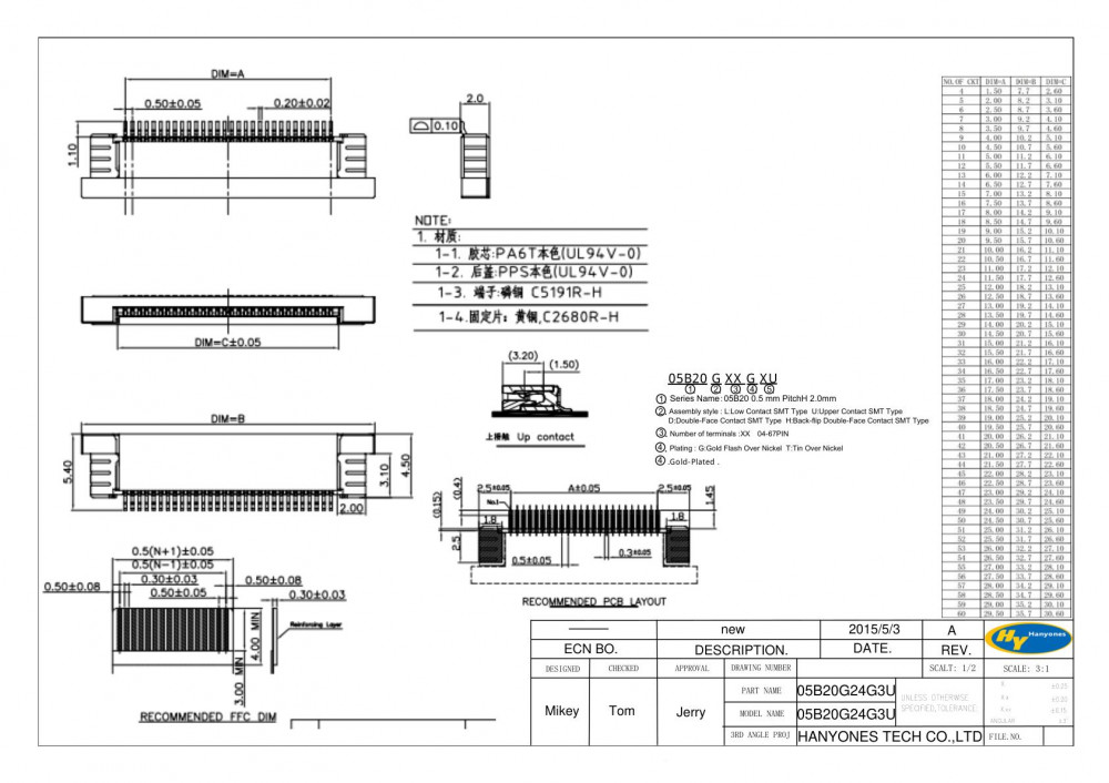 05B20G24G3U technical drawing