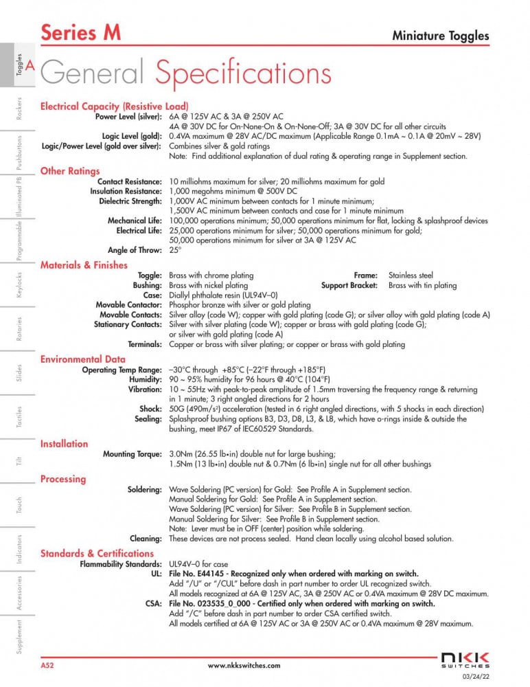 NKK M series technical document, page 1