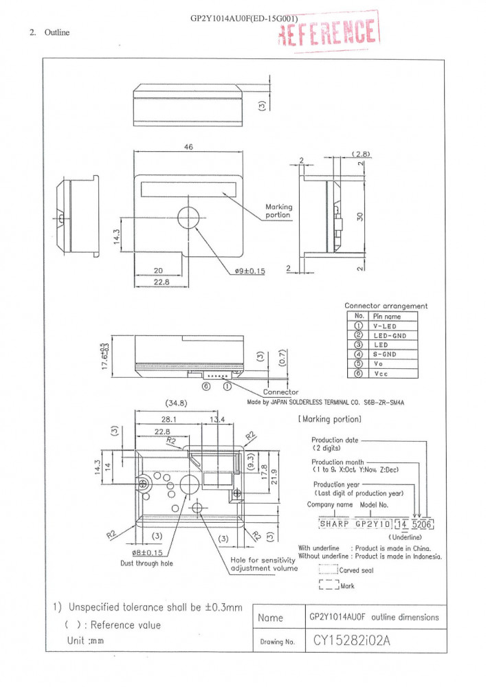 GP2Y1014AU0F specification page 5
