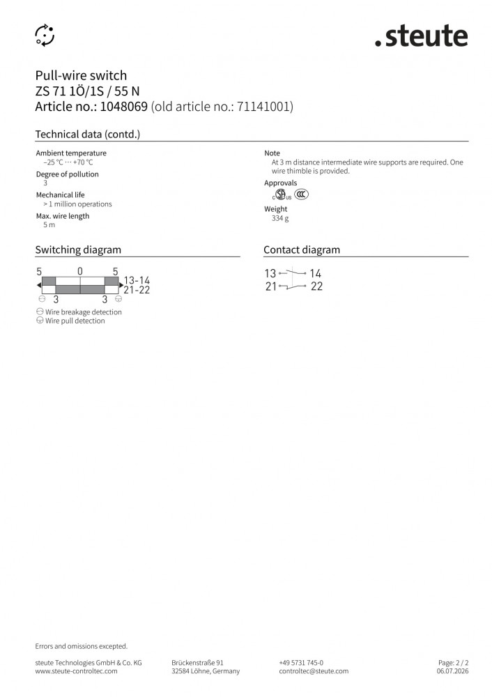 STE-1048069ZS71 product documentation, page 2