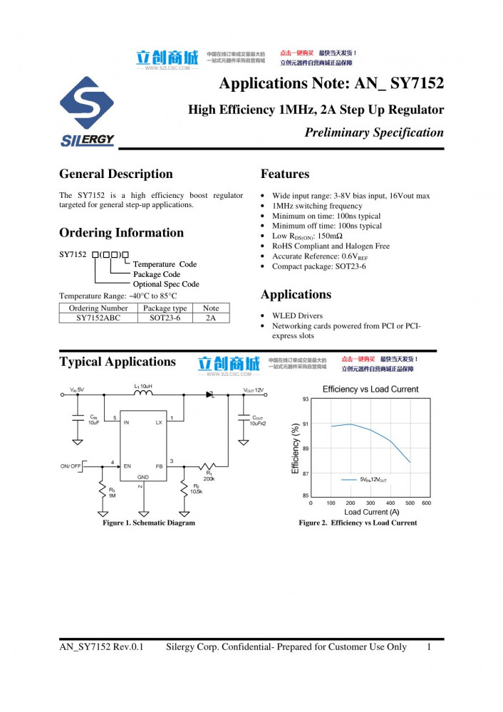 SY7152ABC datasheet page 1