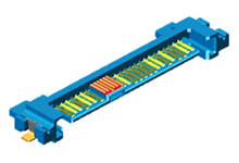 1.27mm Signal Pitch, 0.80mm Signal Pitch, 1.27mm Power Pitch SAS-3/PCIe-3 Plug, Right-Angle, Surface Mount, with Solder Tab, 0.85mm Peg Length, 0.82mm PCB Thickness, 68 Circuits, with Cap, Embossed Tape and Reel, Lead-Free for sale