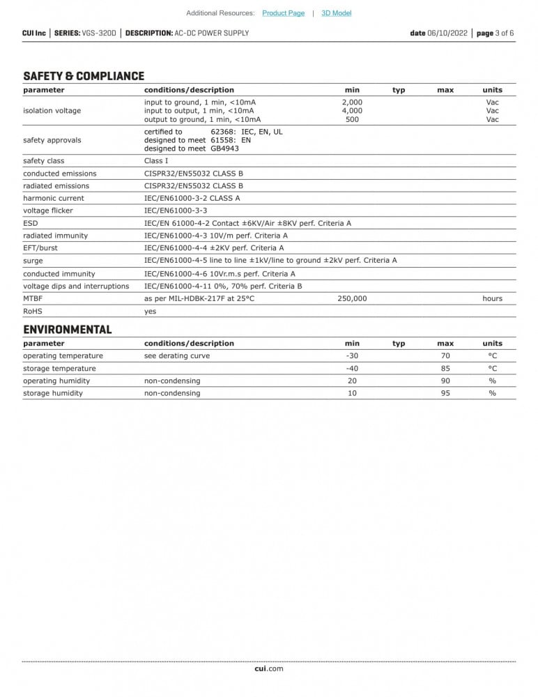 CUI VGS-320D datasheet page 3