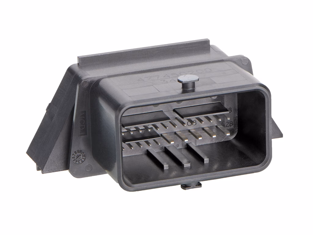 2.50mm, 3.50mm CMC Header, Right-Angle, 28 Position, 1 Port, Gray, Peg, Lead-Free for sale