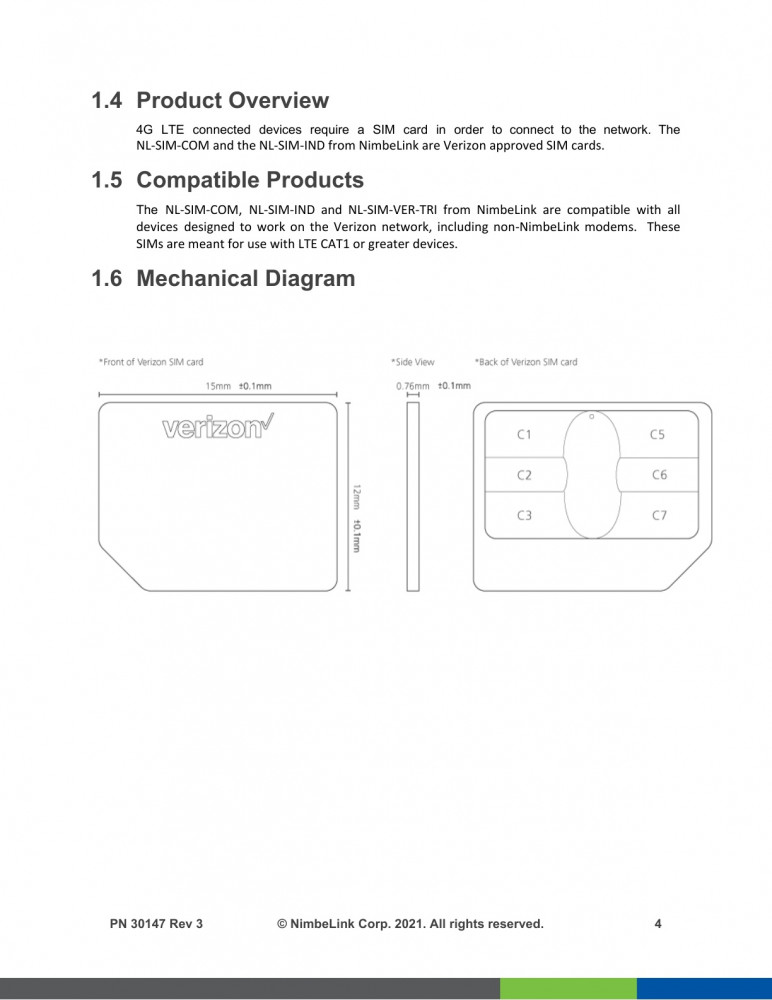 NL-SIM-COM datasheet page 4