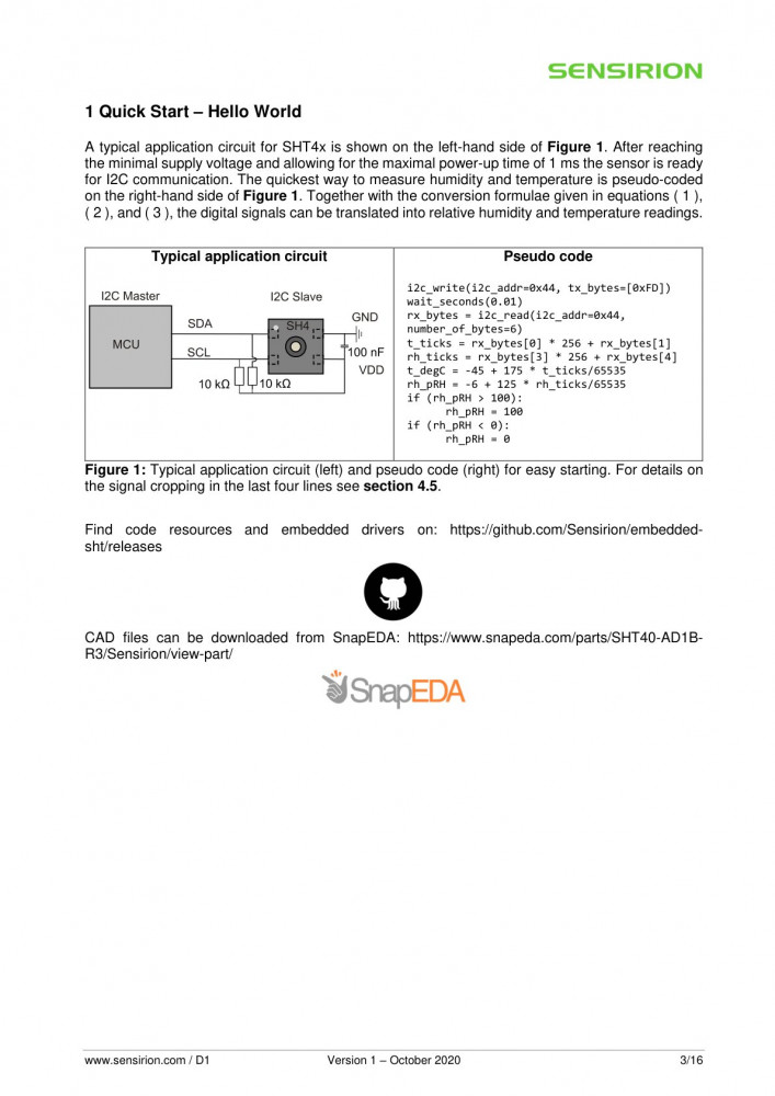 SHT4x datasheet page 3