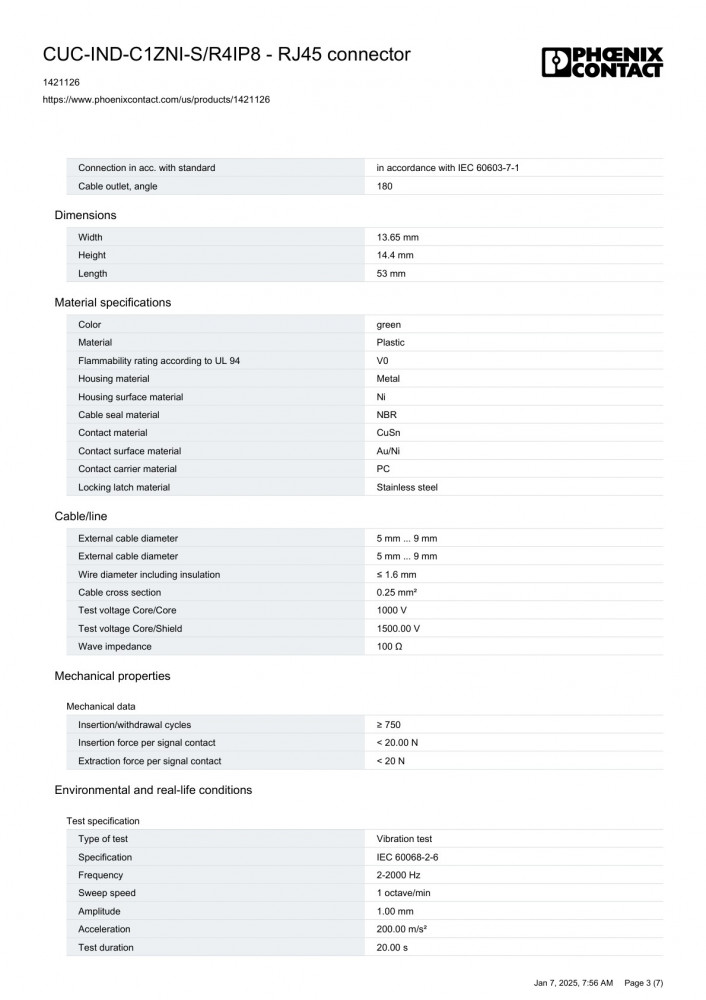Phoenix Contact 1421126 technical document page 3