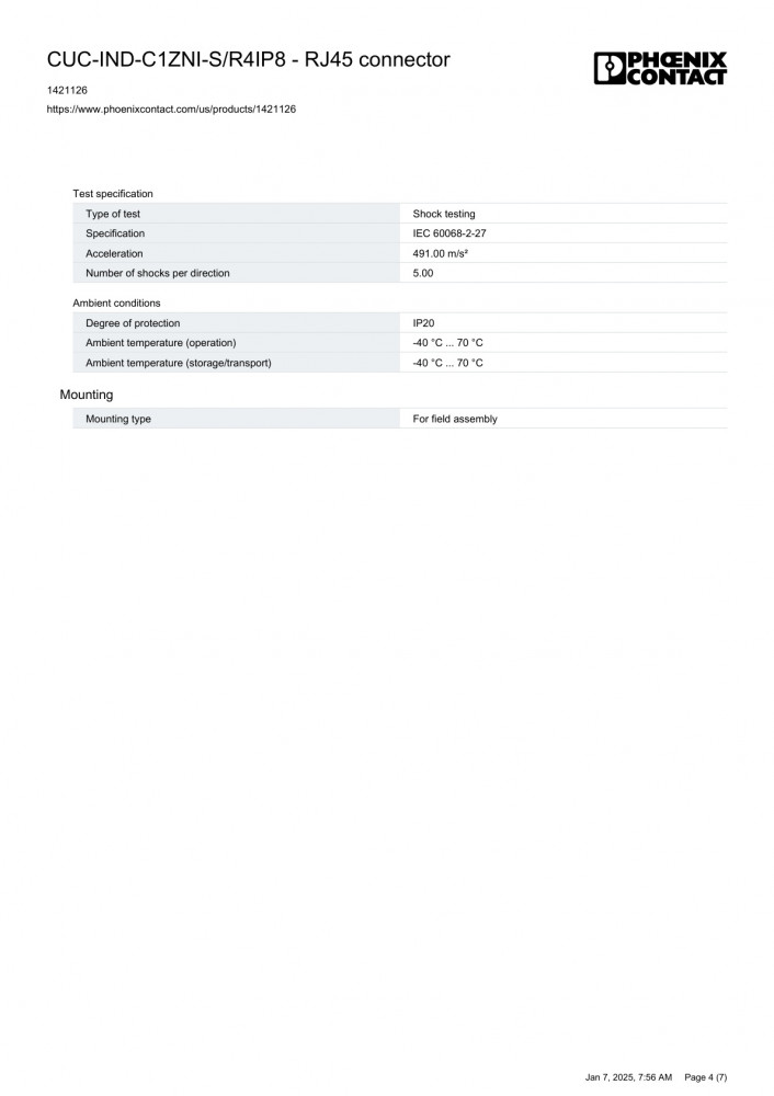 Phoenix Contact 1421126 technical document page 4