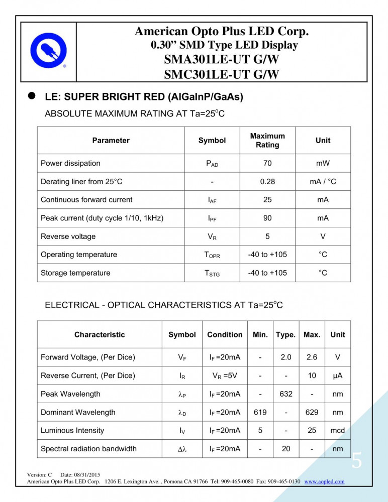 SMC301LE-UT G/W datasheet page 5