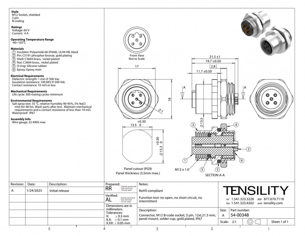 Tensility International 54-00348 product drawing