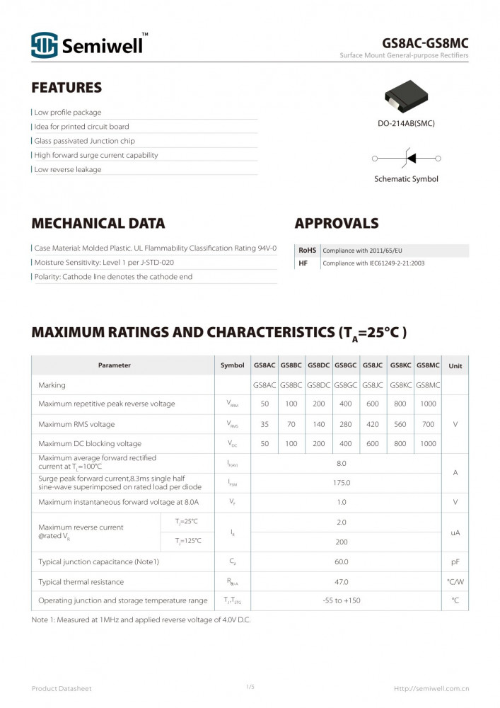 GS8JC technical document page 1