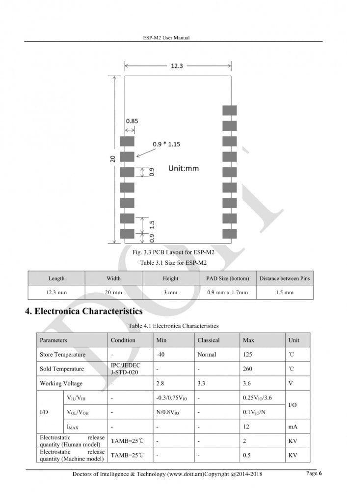 ESP-M2 datasheet page 9